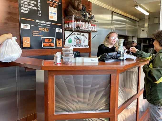 The ordering counter where dreams are spoken aloud and delicious reality is handed back in foam containers.