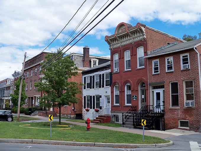These townhouses have more character in one brick than most modern buildings have in their entire glass-and-steel existence.