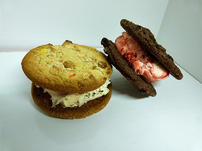 Ice cream sandwiched between fresh cookies, proving that some of life's best ideas come from combining two perfect things.