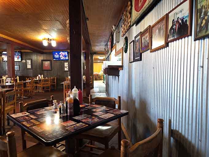 Spacious dining room with character that can't be bought, only earned through years of feeding happy customers right.