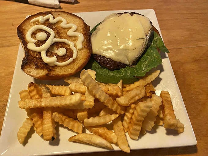 That double cheeseburger topped with crispy onion rings proves more is definitely more when it's this good.