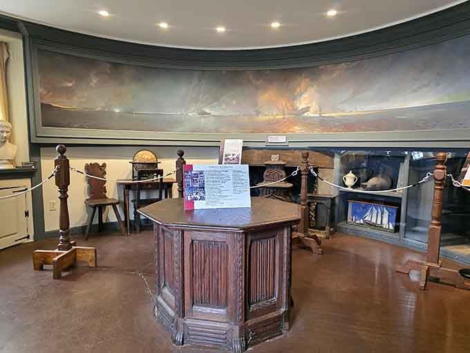 The War Room where strategy meets style, because even planning required proper atmospheric ambiance back then.