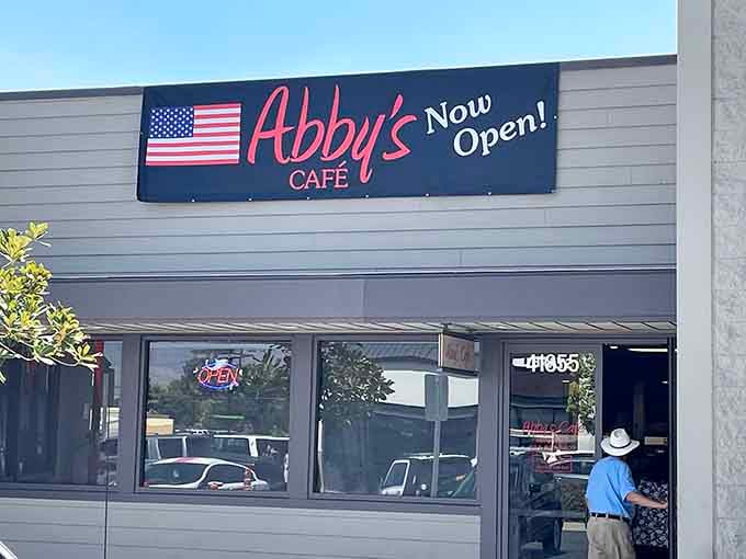 Local cafes with American flags and friendly service remind you that community still matters in some places.