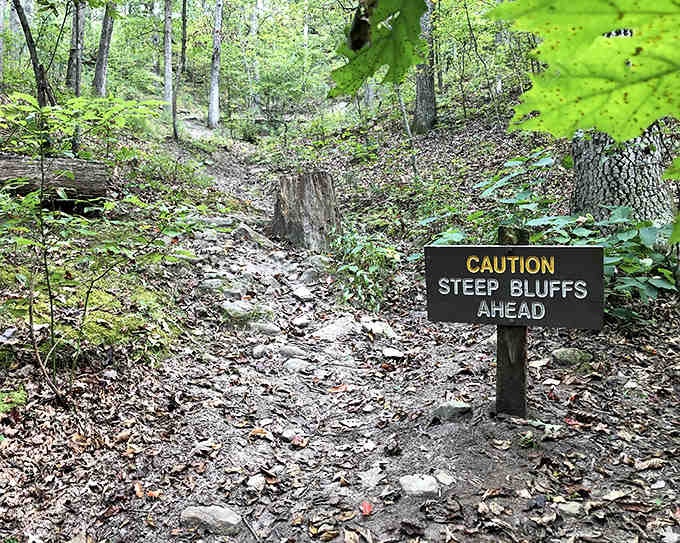 Fair warning: those steep bluffs ahead aren't kidding around, so leave the flip-flops at home for this adventure.