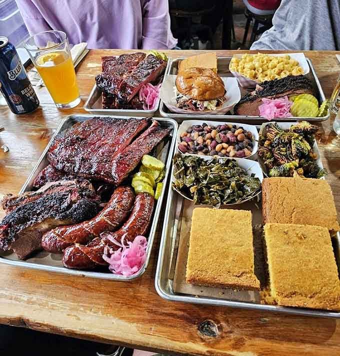 This barbecue spread could feed a small army or one very determined person with excellent life priorities.