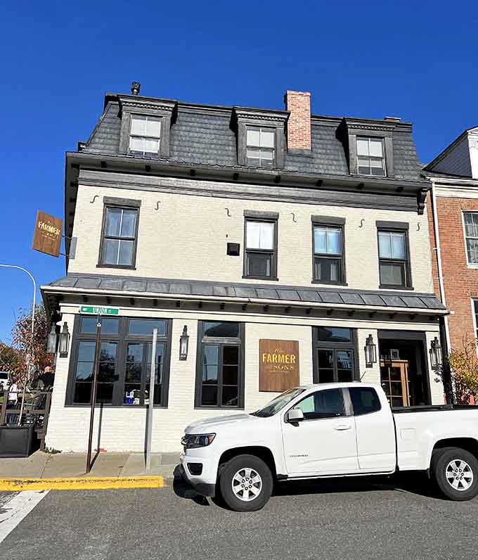 Historic buildings housing modern businesses, because the best towns honor their past while embracing their future.