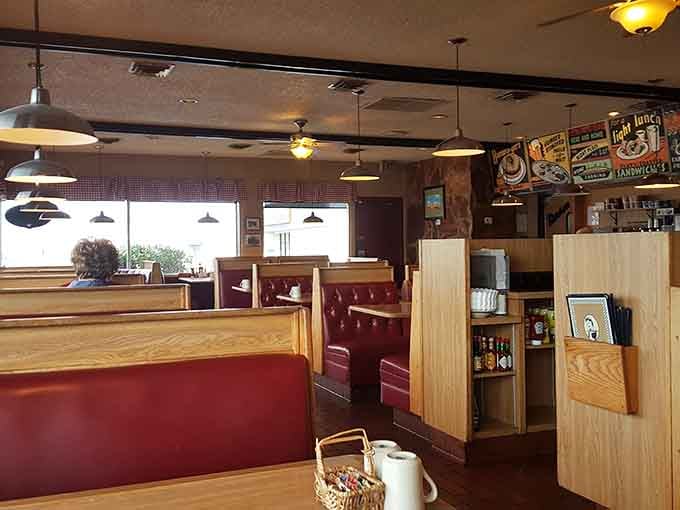 Spacious booths and cheerful lighting make this the kind of place where conversations flow as freely as coffee.