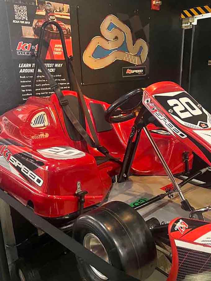 Up close, these electric karts look like they mean business, because 45 miles per hour suddenly feels very personal.