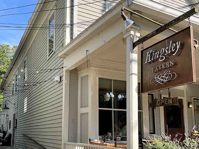 Kingsley Tavern's classic New England exterior promises the kind of meal that makes driving worthwhile every single time.