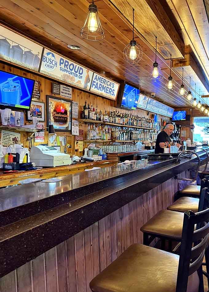 That bar stretches on like a beautiful highway of possibilities, each tap handle a different destination worth exploring.