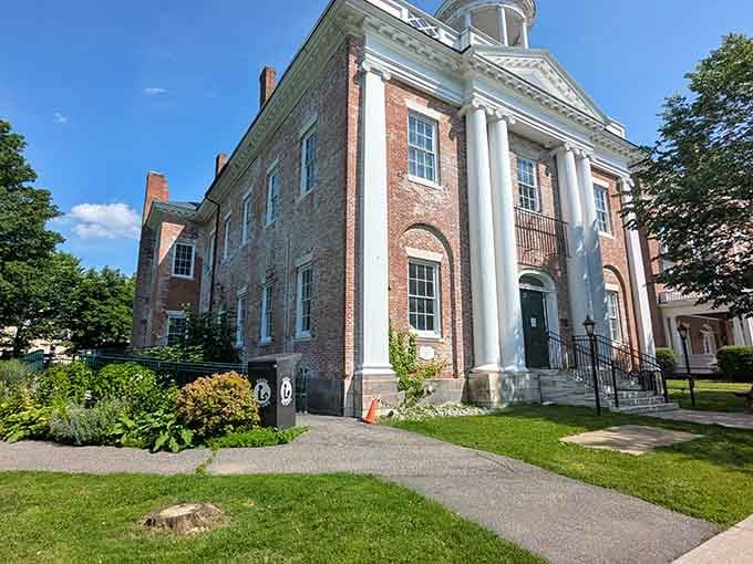 The Lenox Library building combines classical architecture with the promise of air conditioning and good books.