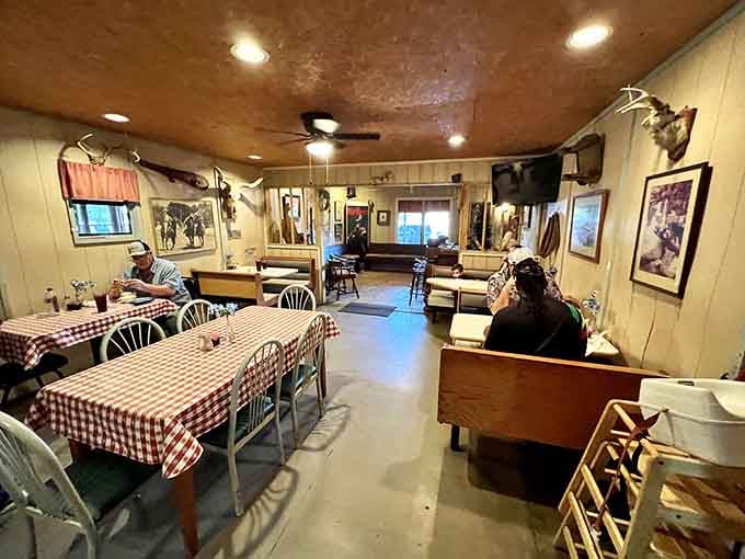 Another angle of this treasure trove interior where every wall tells a story and every meal creates one.