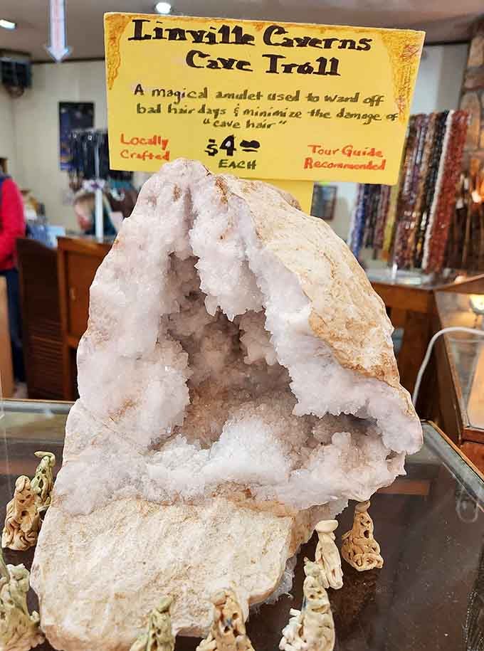 Geodes in the gift shop let you take home a tiny piece of underground magic, geology approved.