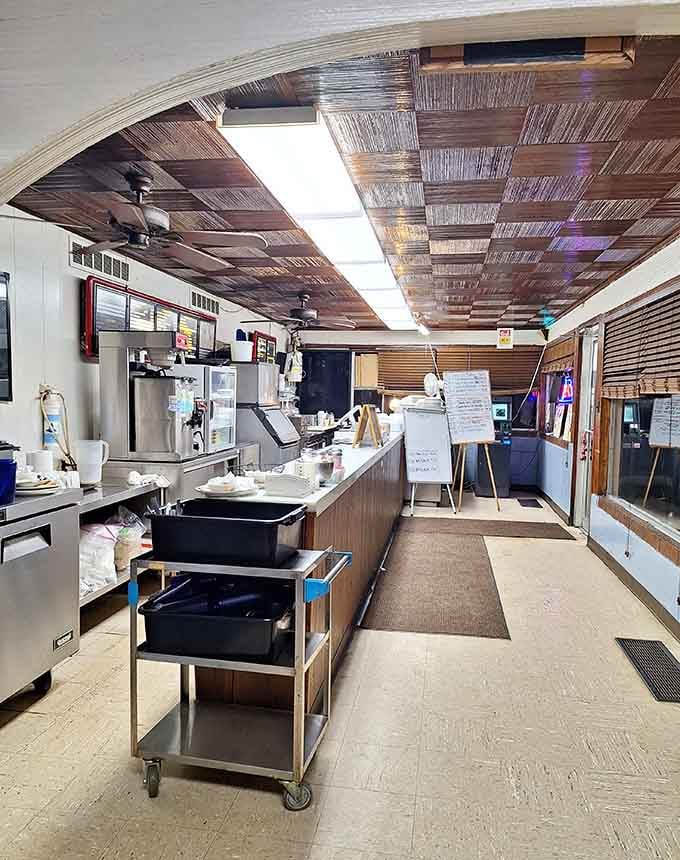 The open kitchen layout means you can watch your meal being made with care and attention.