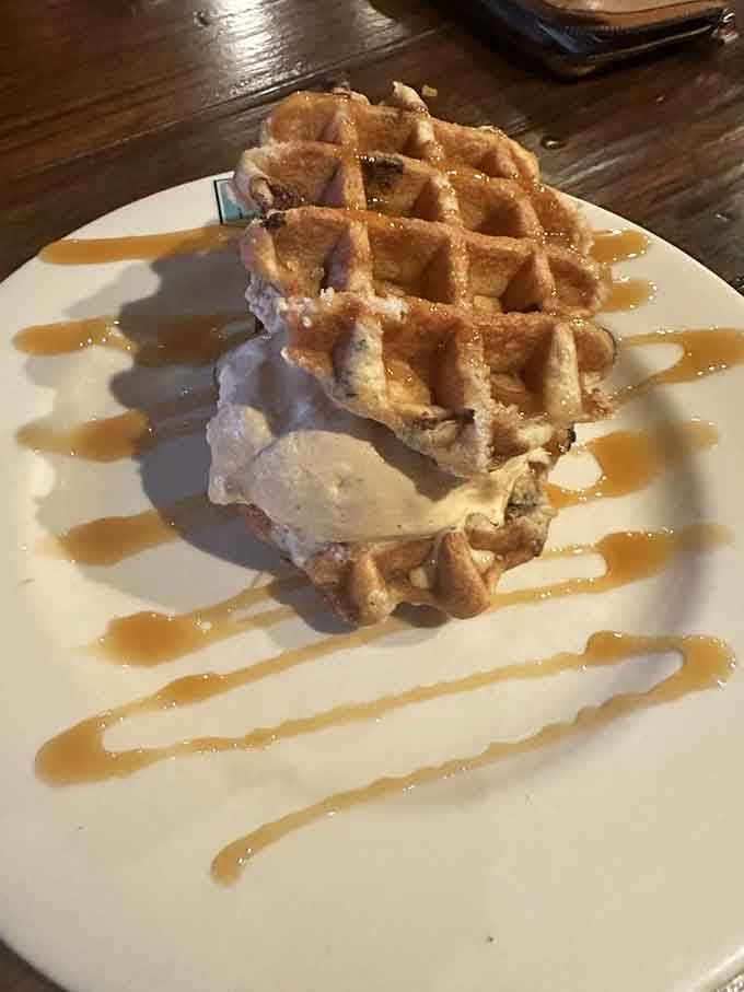 The Waffle Sundae: proof that dessert doesn't need to be complicated when it's already achieving pure perfection.