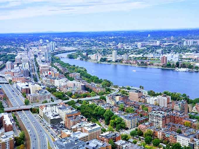 From this height, you can see why people fall in love with Boston's neighborhoods and winding streets.