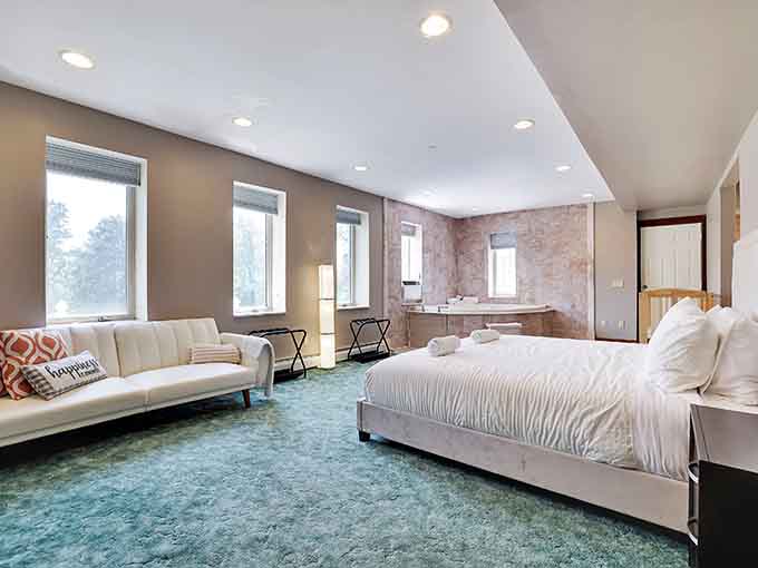 Spacious bedrooms with plush carpeting ensure every guest sleeps like they've inherited their own private wing.