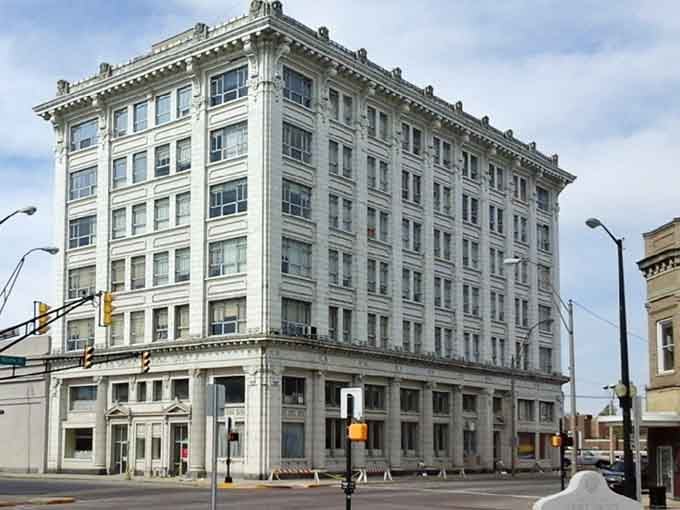 Classic downtown architecture lines Marion's streets, where every building has witnessed decades of Hoosier life unfolding below.