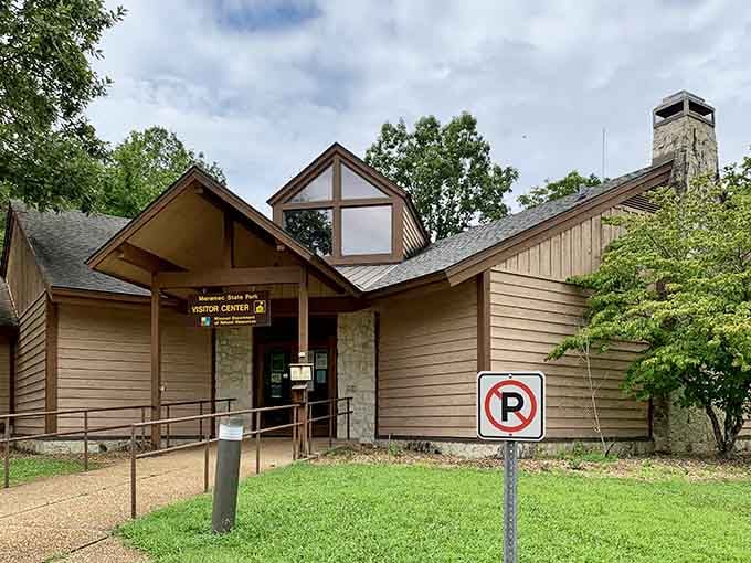 The visitor center is where your adventure officially begins, right after you use the actual bathroom facilities.