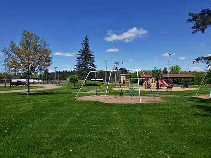 Playgrounds offer simple joys under blue skies, where kids can actually play outside without parents scheduling it three weeks ahead.