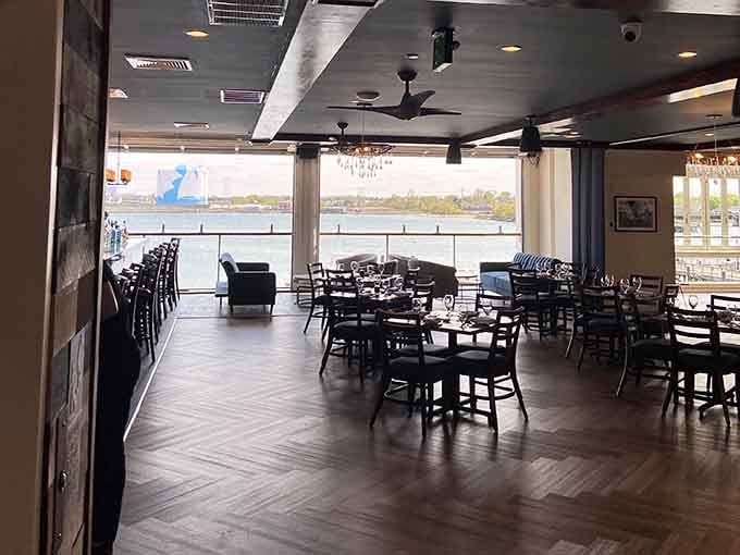 Another angle of the dining room reveals just how much space there is for brunch enthusiasts to spread out.