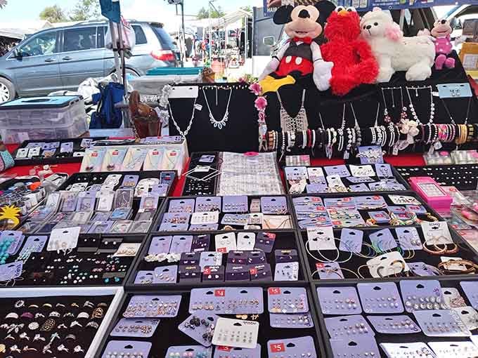 Jewelry displays sparkle with affordable elegance, offering accessories that add polish to any look without emptying your wallet completely.