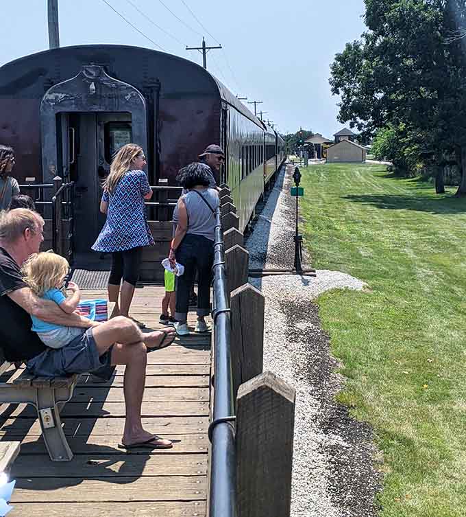 All aboard means something entirely different when you're actually climbing onto authentic vintage rolling stock from another era.