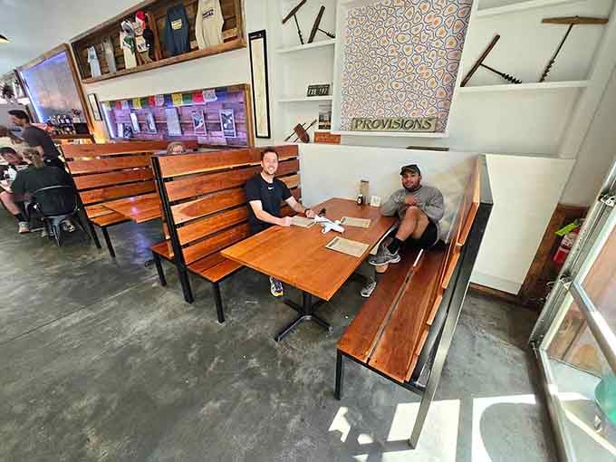 Communal seating that encourages you to make friends with strangers over shared appreciation for exceptional breakfast food always.