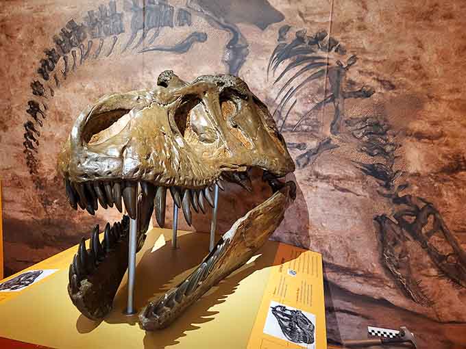 That T-Rex skull still has all its teeth, which is more than some of us can say.