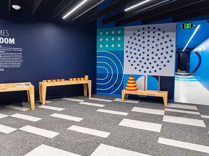 The Ames Room makes grown adults look like action figures, which is either hilarious or deeply unsettling depending.