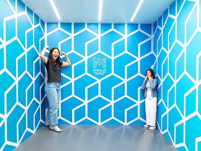 The Ames Room where your friend becomes either a giant or a hobbit, depending on which corner they choose.