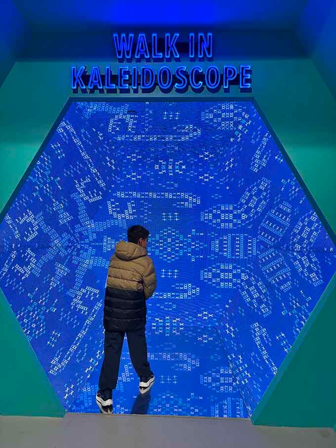 Step into this kaleidoscope tunnel where patterns multiply and your sense of direction takes an extended vacation.