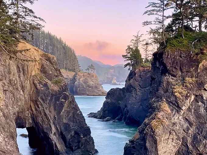 Sunset paints the rock formations in cotton candy colors that no Instagram filter could ever replicate properly.