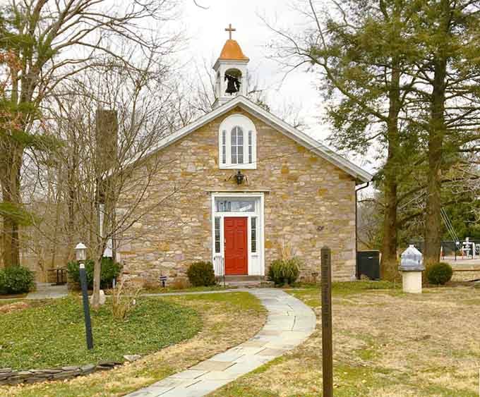 This stone chapel radiates the kind of timeless peace that makes you want to sit quietly and contemplate things.