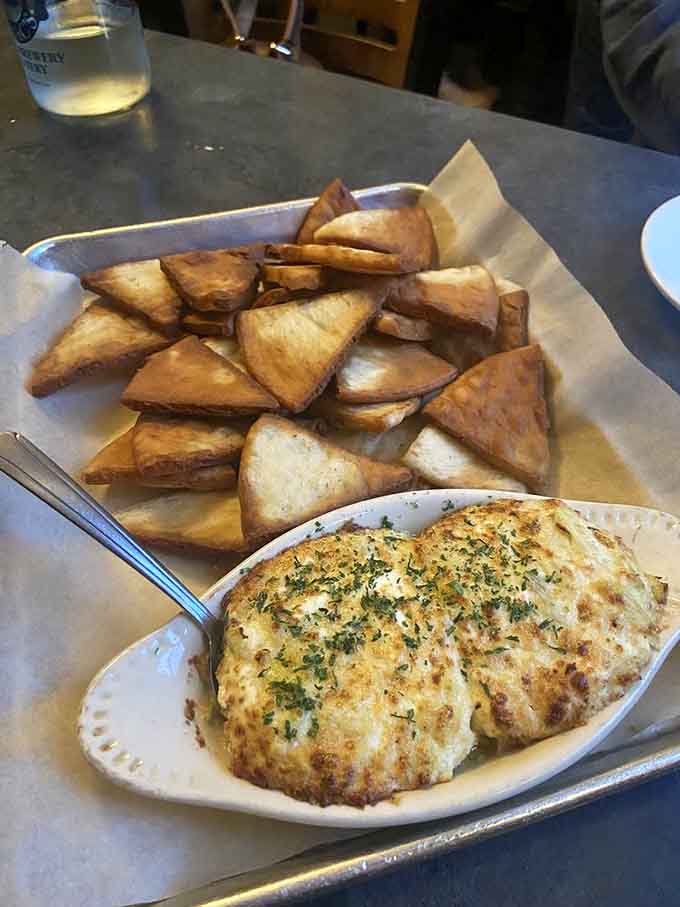 When warm, gooey Parmesan dip meets crispy toast points, beautiful friendships and full stomachs are born immediately.