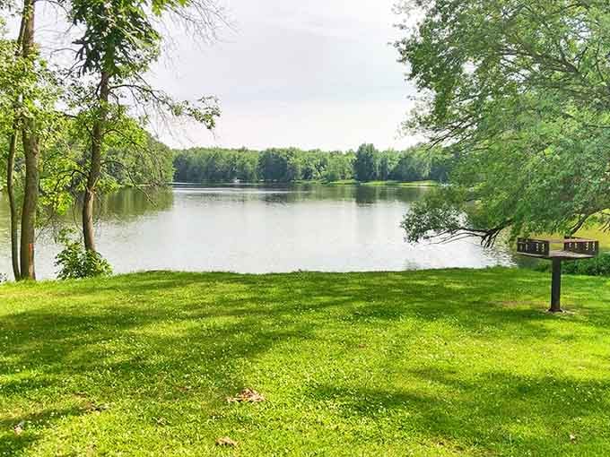 Eel Weir State Park provides serene riverside views that remind you why people choose to live near water.