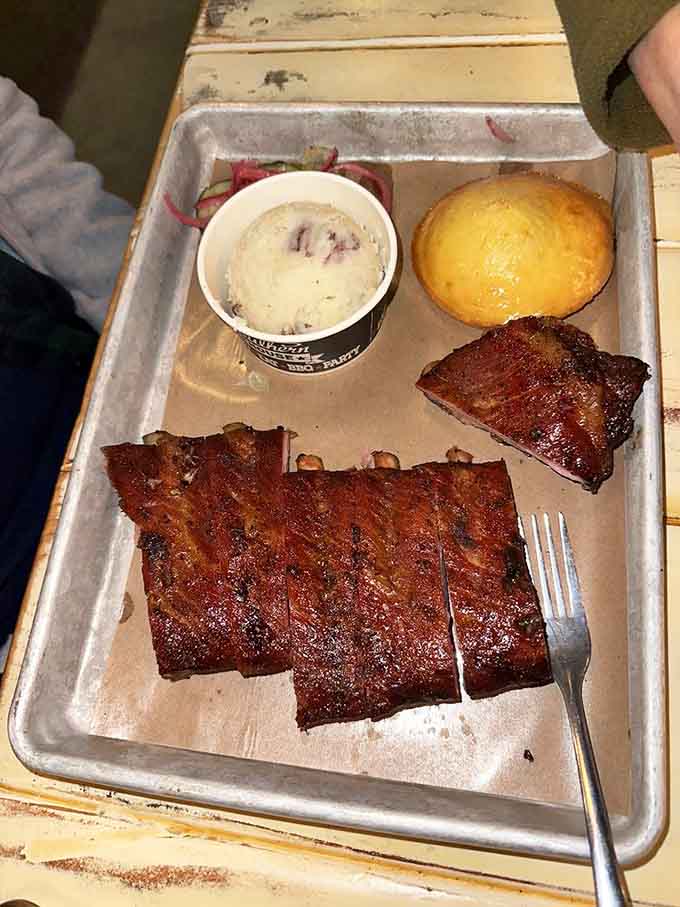 When ribs meet mashed potatoes on a metal tray, magic happens and diets take a vacation.