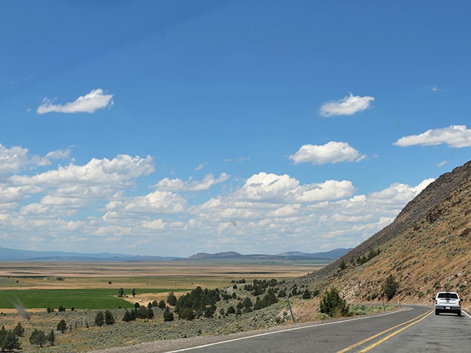 Endless high desert vistas where the sky dominates everything, reminding you that Oregon contains multitudes beyond the coastal fog.