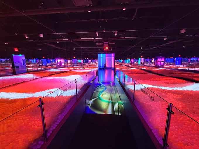 Walking across this floor without getting dizzy is basically an Olympic sport.