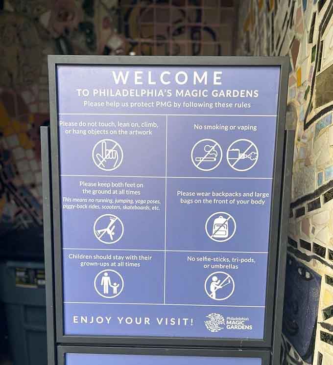 Simple rules protect extraordinary art, because even magical gardens need a little structure to keep the wonder intact.