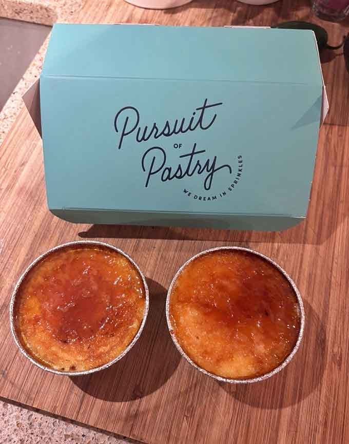 Cr&egrave;me br&ucirc;l&eacute;e with that perfectly caramelized top, ready to crack under your spoon in sugary satisfaction.