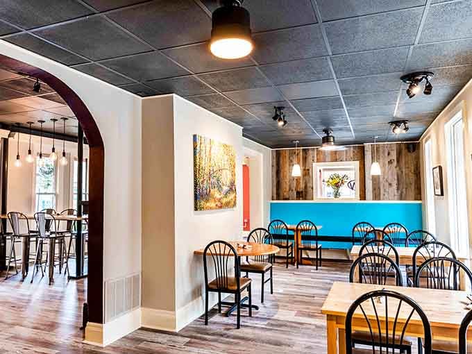 The dining room strikes that perfect balance between trendy coffee shop and your favorite neighborhood breakfast joint.