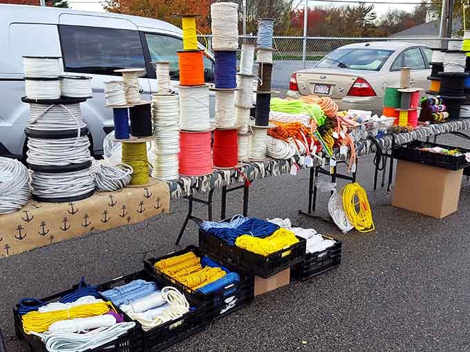 Spools of rope and cord in every color, ready to tie down, hang up, or fix whatever needs fixing.