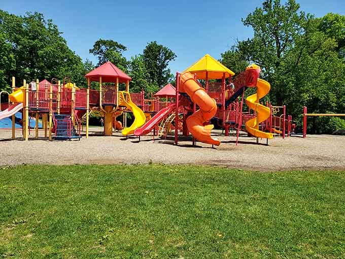 Glen Miller Park's playground equipment looks more exciting than most adults' retirement plans, offering colorful fun for the whole family.