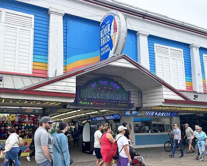 The Jolly Roger pier location means you can confuse yourself indoors when the beach gets too predictable.