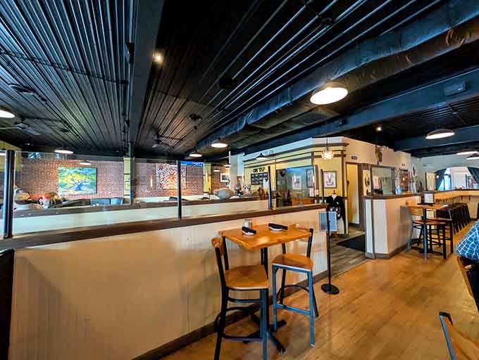 Clean lines, warm lighting, and enough space to actually enjoy your meal without elbowing your neighbor, what dining should be.