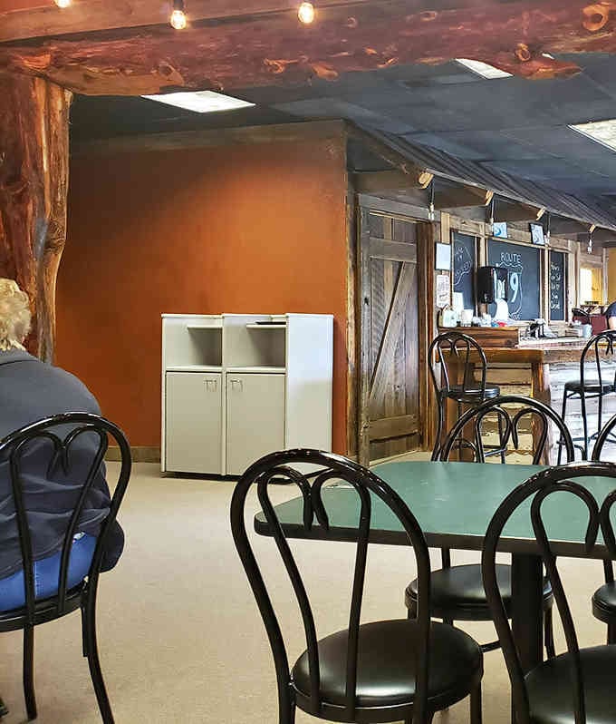 The dining room's rustic charm and colorful walls create the kind of comfortable atmosphere where strangers become regulars and regulars become family.