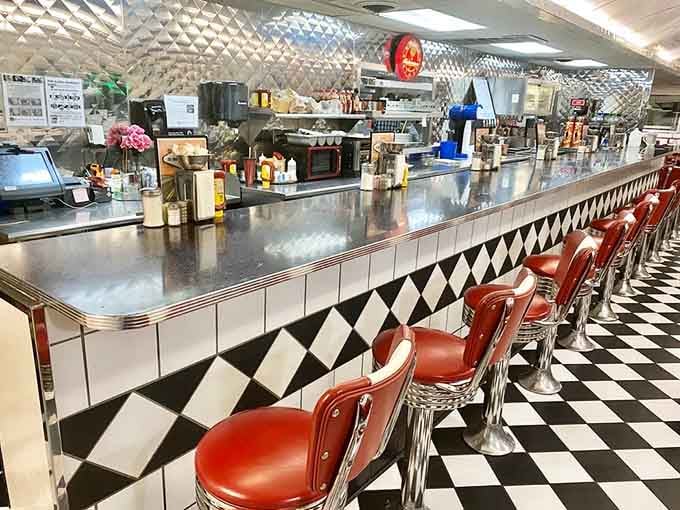 Pull up a stool at this classic counter and suddenly you're living in a happier timeline.