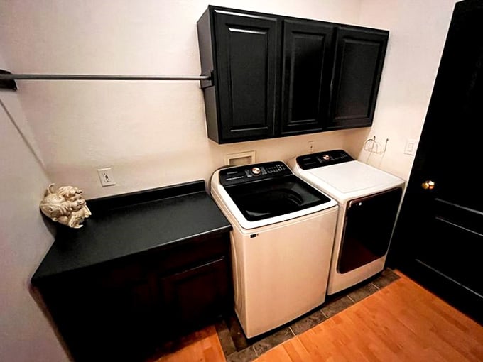 Even castles need laundry facilities, proving that royalty appreciates clean linens as much as the rest of us mortals do.