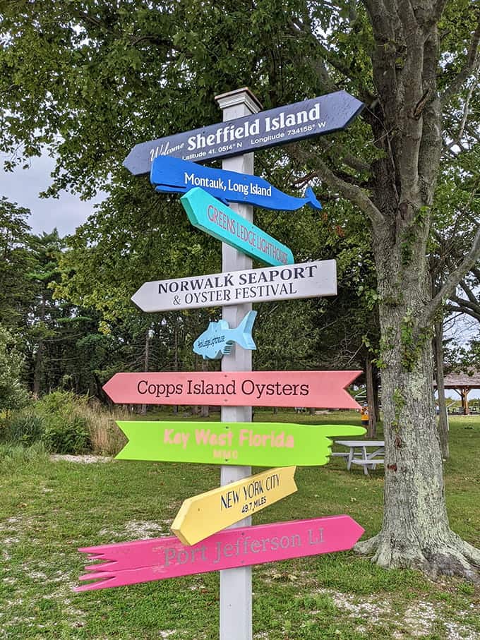 These cheerful directional signs prove that even on a remote island, it's nice to know how far you are from civilization.